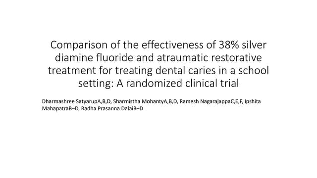 SILVER DIAMINE FLUORIDE (SDF) | PPTX