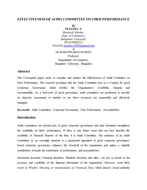 Audit Committee Charter | PDF