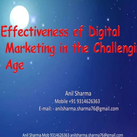 Effectiveness of digital Marketing | PPSX