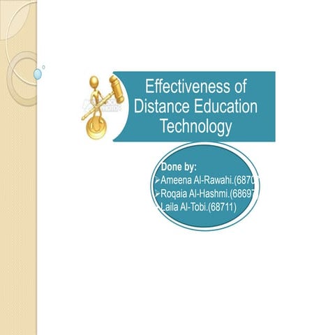 Effectiveness of distance education technology | PPSX | Education
