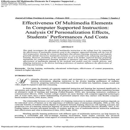 Effectiveness of multimedia elements | PDF