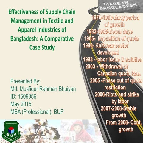 Effectiveness of supply chain management in textile and apparel industries of Bangladesh: a ...