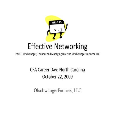 Effective Networking | PPT | Career Advice | Careers