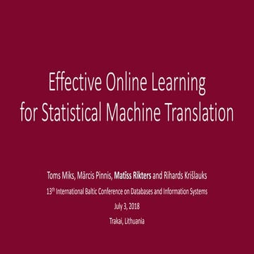 Effective online learning implementation for statistical machine ...