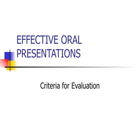 Effective oral presentations | PPT