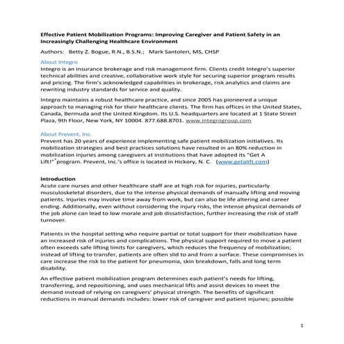 Effective patient mobilization programs white paper 0517 | PDF