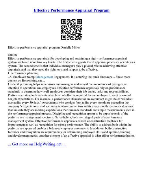 Performance appraisal writing | PDF