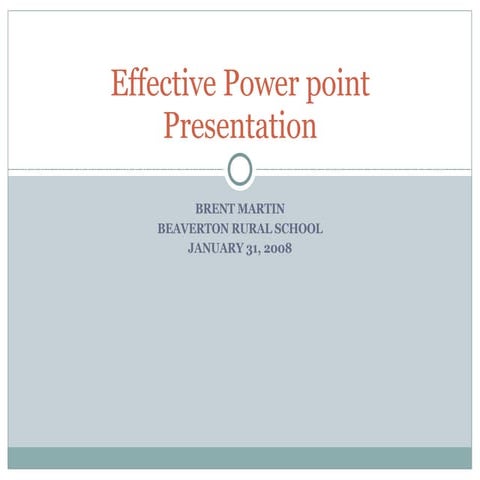 Effective Power Point Presentation | PPT