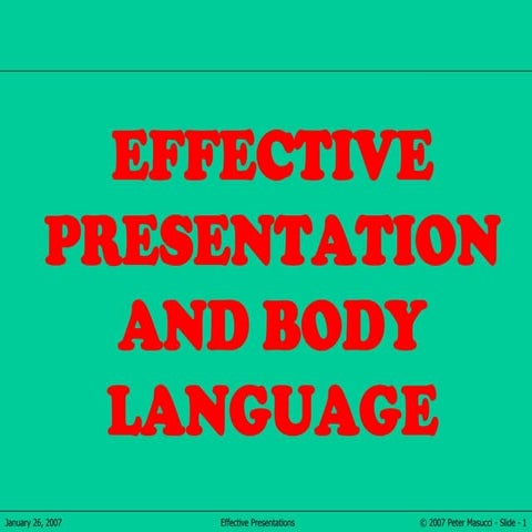 Effective presentation and body language | PPT