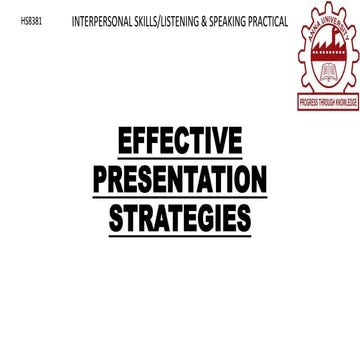 Effective presentation strategies | PPT