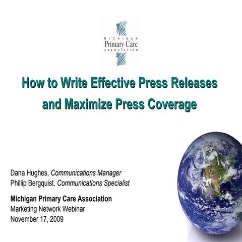 Writing Effective Press Releases | PPT