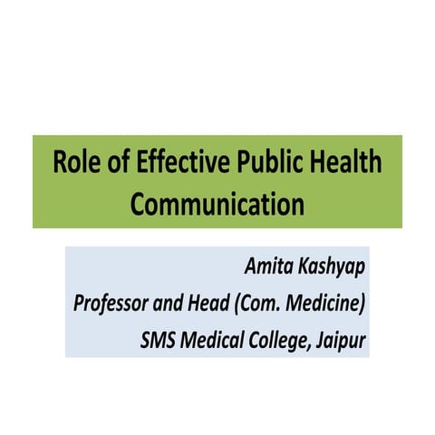 Effective public health communication 5th april | PPTX
