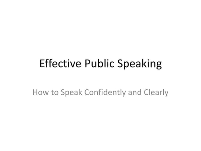 Speak with Confidence: Tips for Effective Public Speaking | PDF