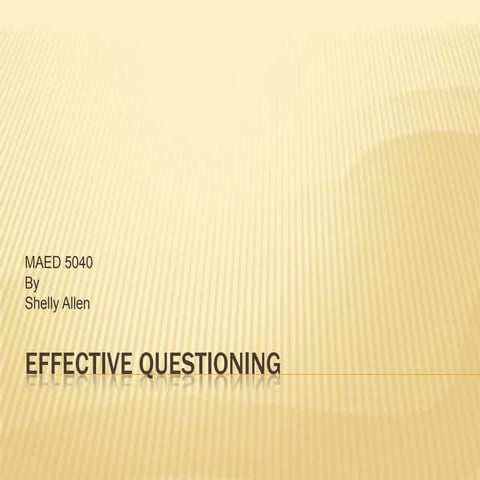 Effective questioning | PPT