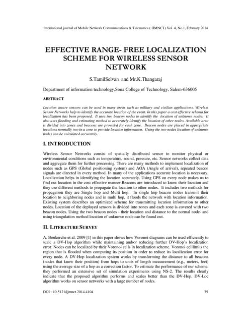 Artificial Bee Colony Algorithm For Localization In Wireless Sensor Networks Pdf