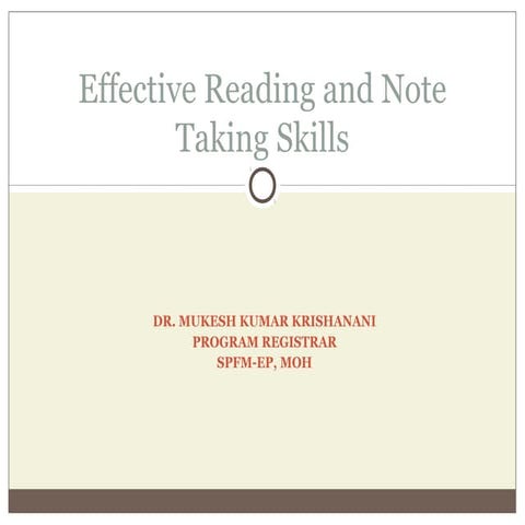 Effective reading skills | PPT