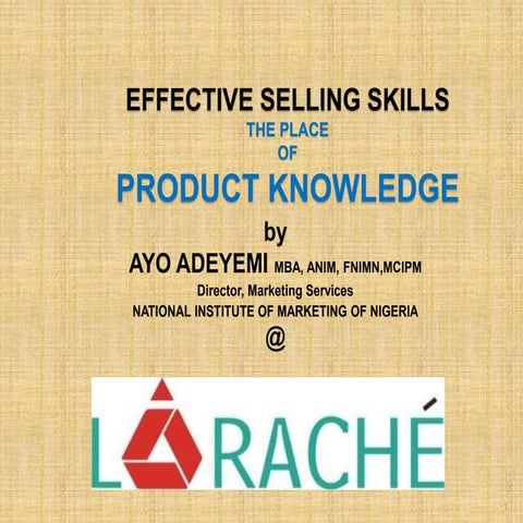 Effective selling: Product knowledge | PPT