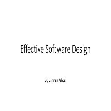 Effective Software Design Ppt