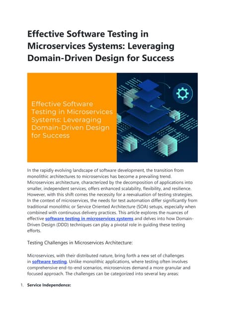 Effective Software Testing In Microservices Systemspdf