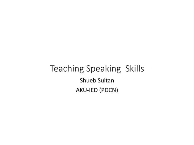 Stages of speaking | PPTX