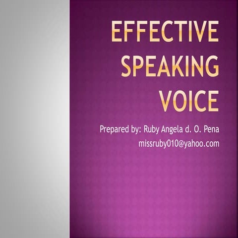Effective speaking voice | PPTX