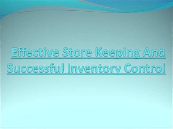 Stores management | PPT