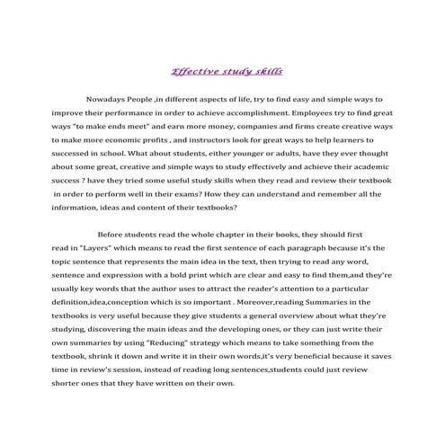 Effective study skills 2 | PDF