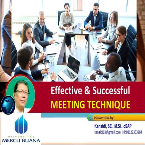 Materi Workshop "Effective & Successful MEETING TECHNIQUE" di ...