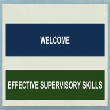 Effective Supervisory Skills | PPTX