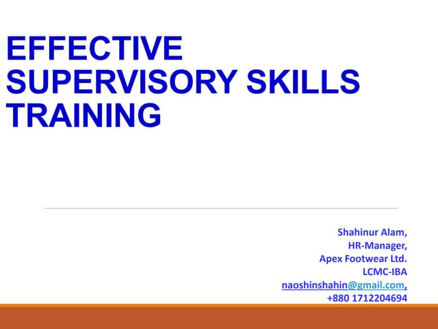 New Supervisor Training PowerPoint: First Time Supervisor and ...