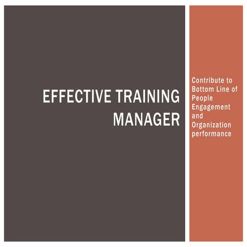 Effective training manager | PPTX