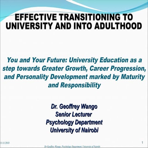 Effective Transitioning to University and into Adulthood.ppt
