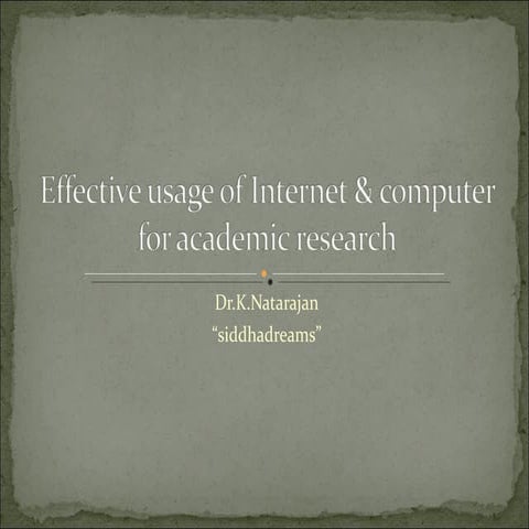 Role of computers in research | PDF