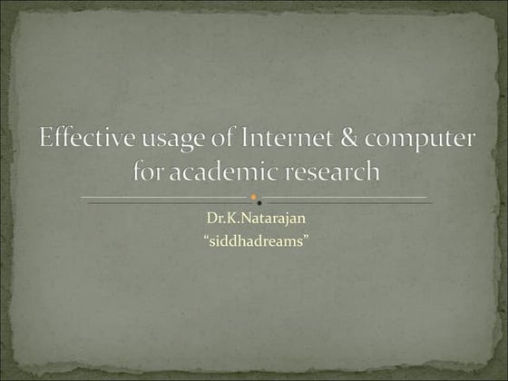 Role of computers in research | PDF