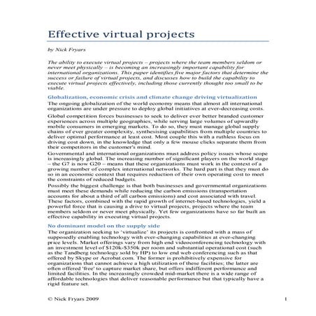 Effective Virtual Projects | PDF
