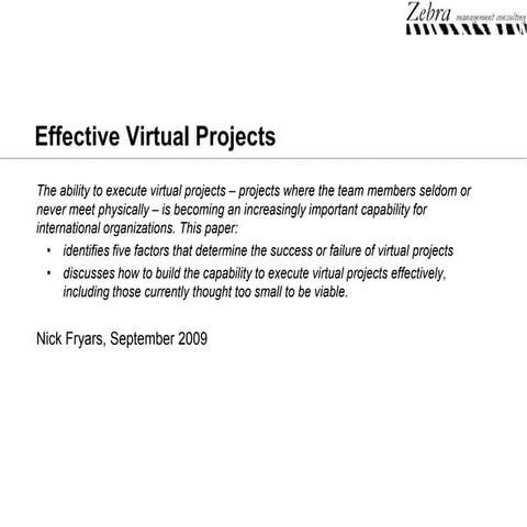 Effective Virtual Projects | PPTX