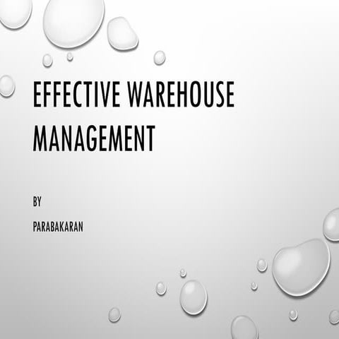 Warehouse management | PPT