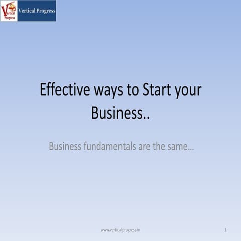 Effective ways to start your business | PPT