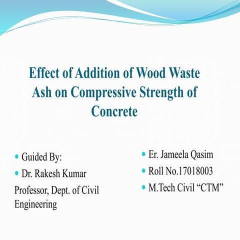 Effect of addition of wood waste ash on compressive strength of ...