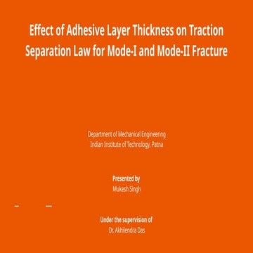 Effect of Adhesive Layer Thickness on Traction Separation Law for Mode ...