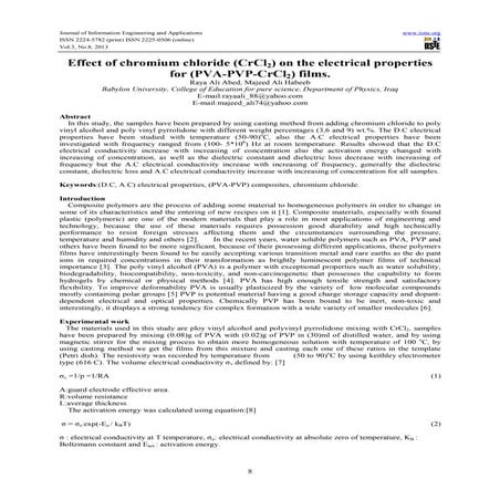 Effect of chromium chloride (cr cl2) on the electrical properties for ...