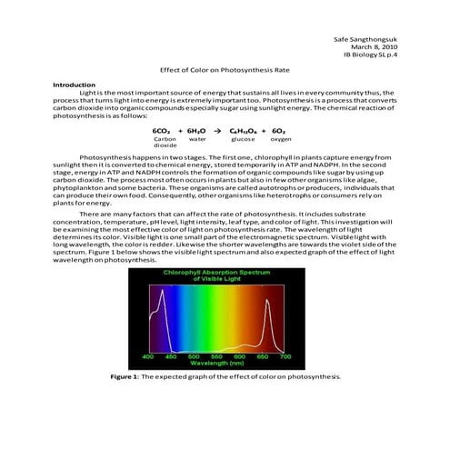 Effect of color on photosynthesis rate | DOCX