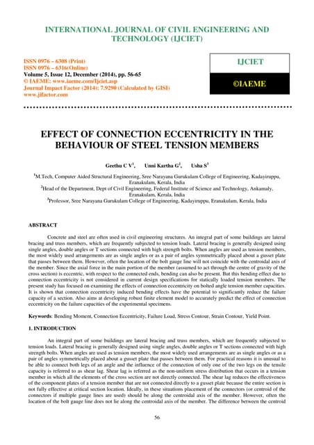 Eccentric connections in steel structure | PPTX | Physics | Science