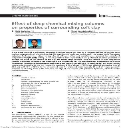Effect of deep chemical mixing columns on properties of surrounding ...