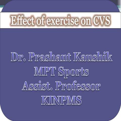 Effect of exercise on CardioVascular System | PPTX