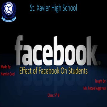 Effect of facebook on students | PPTX