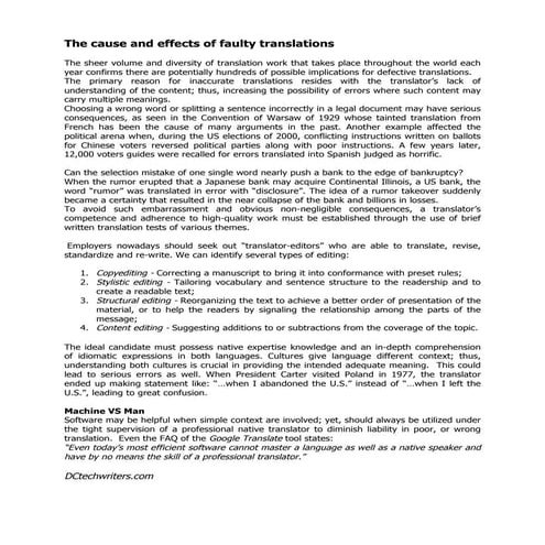 Effect of faulty translation | PDF