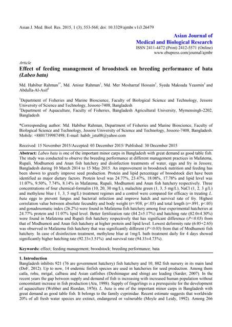 Broodstock management for carp seed production ppt | PPTX