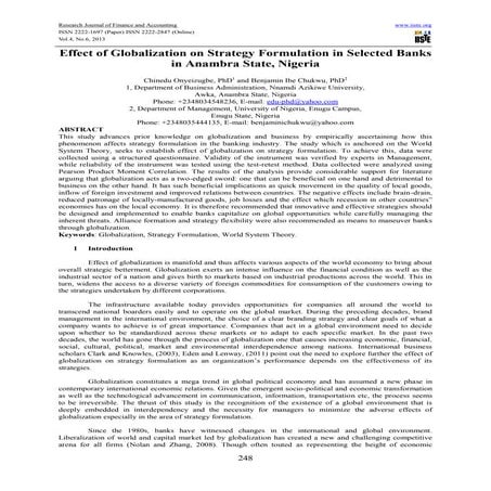 MBA Dissertation Sample on Globalization | PDF