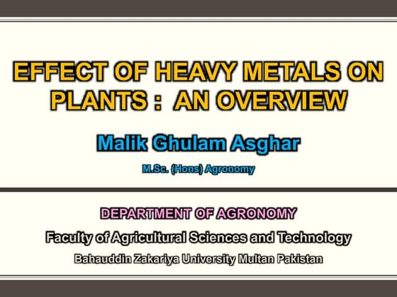 Heavy metal stress | PPTX | Gardening | Home & Garden